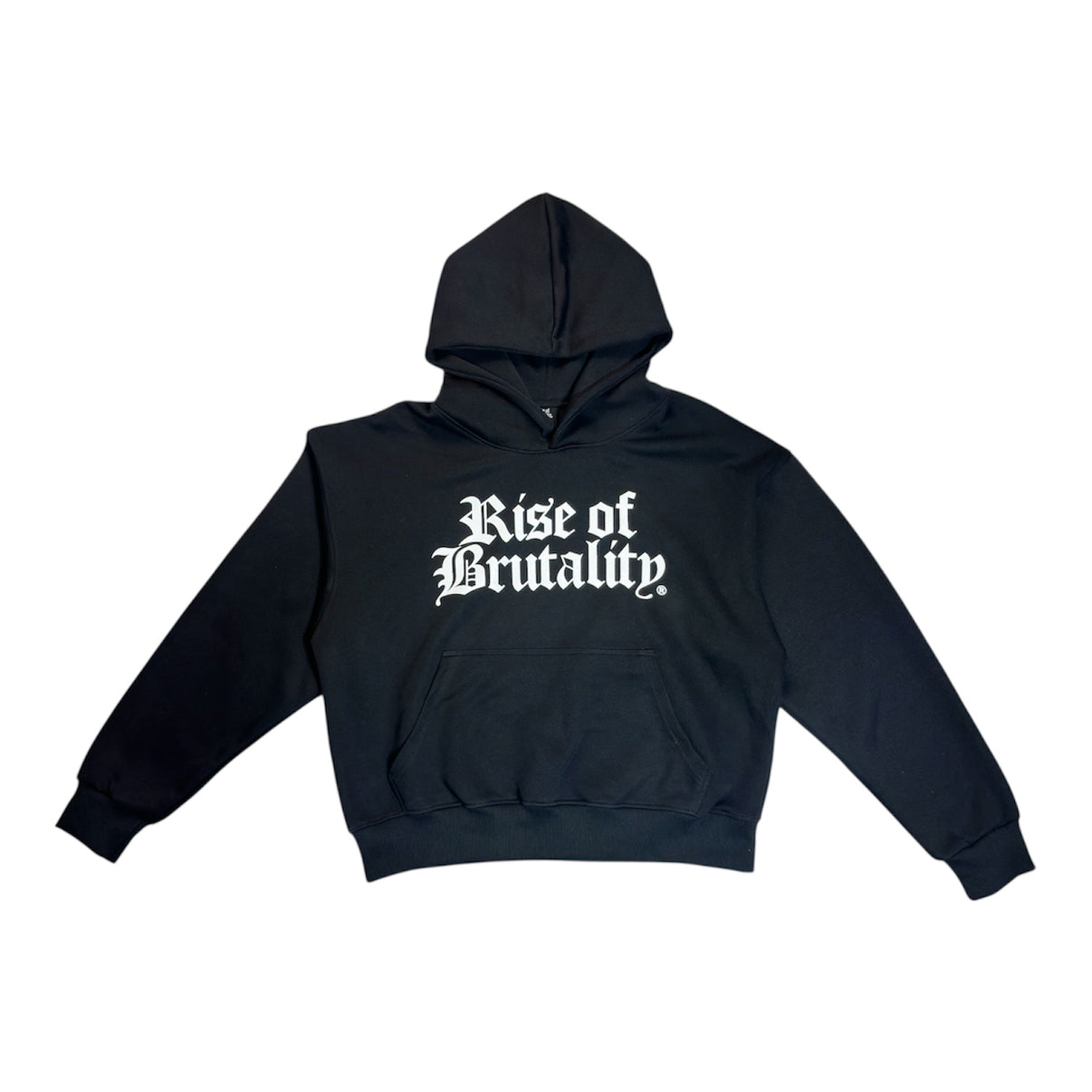WORDMARK PULLOVER HOODIE BLACK | 400 GSM – RISE OF BRUTALITY CLOTHING