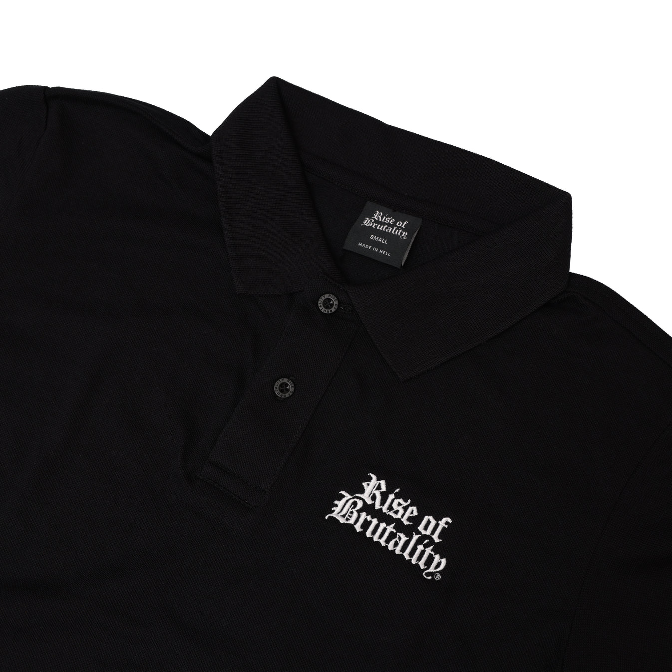 EMBROIDERED WORDMARK POLO SHIRT – RISE OF BRUTALITY CLOTHING